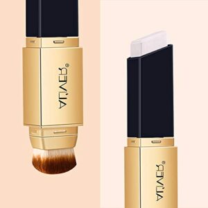 Colour Changing Foundation Stick, Colour Changing Concealer with Brush, Concealer Full Coverage Dark Circles, Pore, Acne Marks and Fine Lines, Waterproof and Sweatproof, Easily Create Nude Makeup