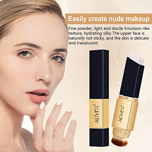 Colour Changing Foundation Stick, Colour Changing Concealer with Brush, Concealer Full Coverage Dark Circles, Pore, Acne Marks and Fine Lines, Waterproof and Sweatproof, Easily Create Nude Makeup