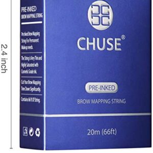 CHUSE Brow Mapping String for Microblading - Pre-Inked - 66ft (20m) -1 mm Fine Bamboo Charcoal Thread