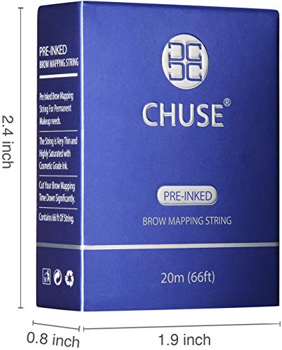 CHUSE Brow Mapping String for Microblading - Pre-Inked - 66ft (20m) -1 mm Fine Bamboo Charcoal Thread