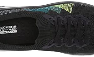 Skechers Women's GO Walk Hyper Burst Knit LACE UP Sneaker, Black/Multi, 8