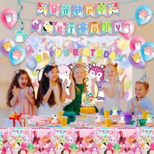 𝓢𝓺𝓾𝓲𝓼𝓱𝓶𝓪𝓵𝓵𝓸𝔀𝓼 Birthday Party Supplies - 151Pcs 𝓢𝓺𝓾𝓲𝓼𝓱𝓶𝓪𝓵𝓵𝓸𝔀𝓼 Birthday Decorations include Banner Tablecloth Backdrop Ballons Cupcake Cake Toppers Tableware Hanging Swirls