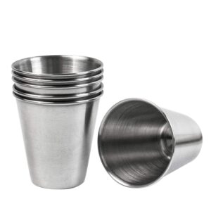 framendino, 6 pack metal shot glasses coffee stainless steel vessel drinking tumbler water whisky vodka 2 ounce/70 ml