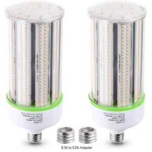 2-pack 50w corn led light bulb,e26/e39 led bulbs,120-277v 5000k,led replacement hid hps mercury vapor cfl metal halide lamp for indoor outdoor garage yard driveway storage room work shop