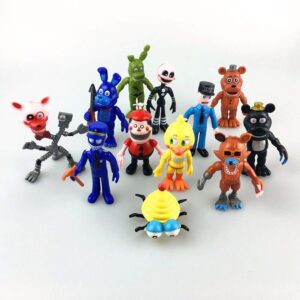 12 pcs Action Figures Set of Toys Gifts Cake Toppers, 4 inches with 50 PCS Waterproof Stickers for Party