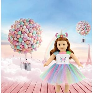 Emily Rose 18 Inch Doll Clothes 18" Doll Unicorn Glittery Doll Dressy Dress Gift Set with Headband Accessory