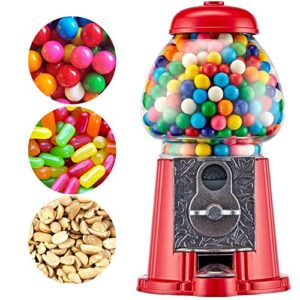 classic red gumball machine - metal 11-inch antique style for 0.62 inch gumballs, candy or nuts - accepts any usa coin by american gumball company