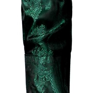 ZEROYAA Men's Paisley Jacquard Slim Fit Long Sleeve Button Up Dress Shirt for Party Prom ZLCL28-Emerald Small