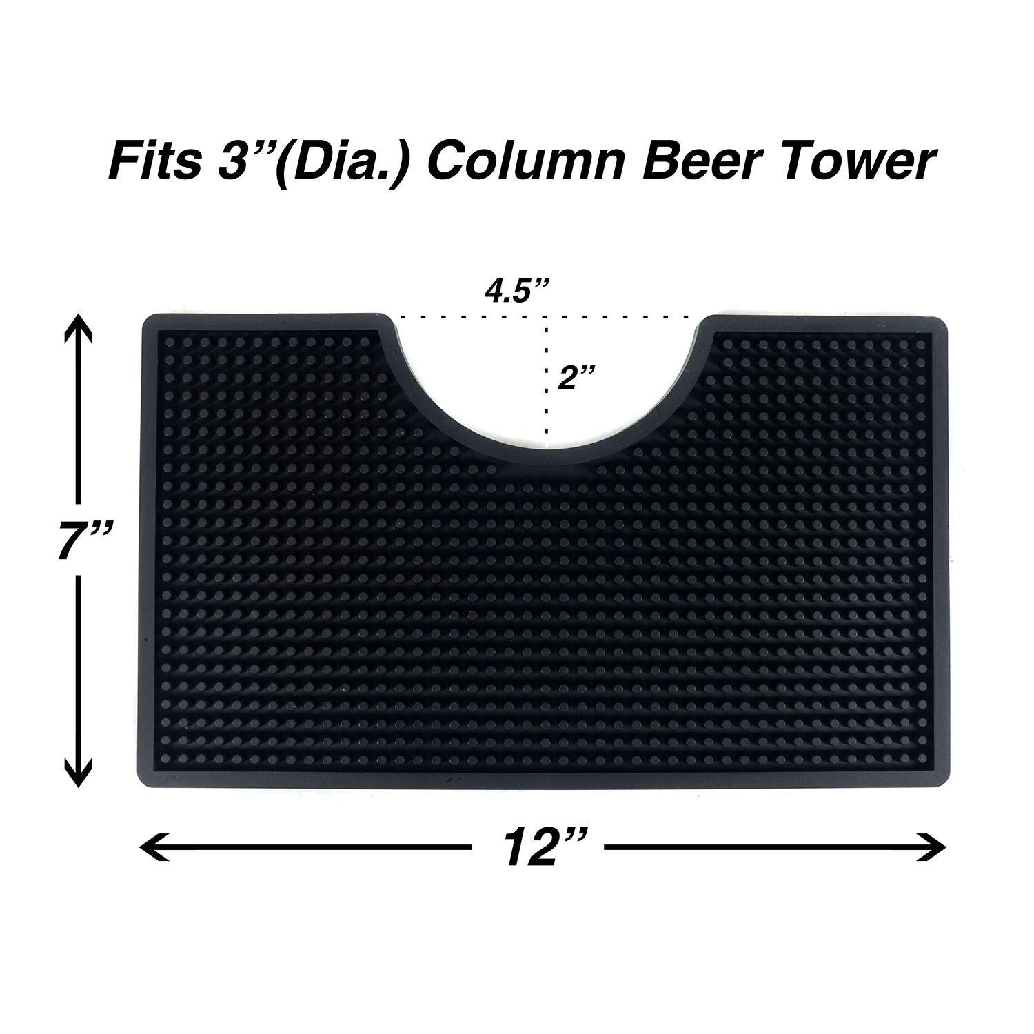 12x7 inches PVC Drip Tray for Home Brewing, Kegerator (Black)