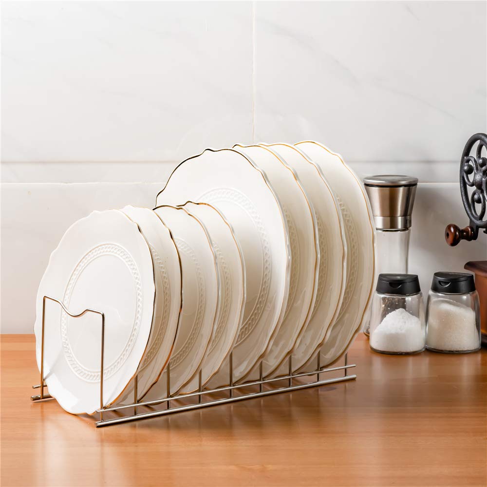 blitzlabs Pot Lid Holder Rack Organizer Plate Rack Holder Rest Pan Lids Holder Storage Bakeware, Pot Lids, Cutting Boards, Cooling Rack, Serving Trays, Stainless Steel Pack of 2