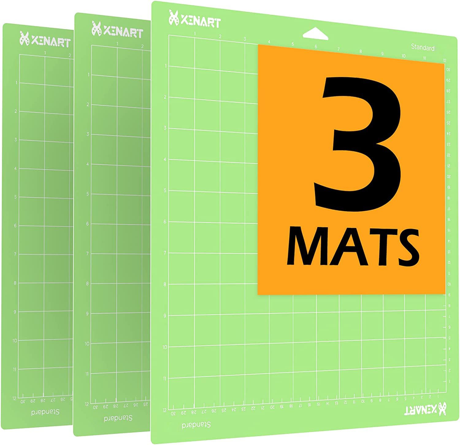 Cutting Mats for Cricut Maker 3/Explore 3/Maker/Air 2,12x12 inch 3 Mats Standard Sticky Grip 12x12" Green Replacement Cut Mat for Cricut