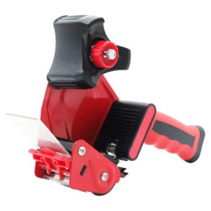 qilima packing tape dispenser gun 2" light seal packing for use tape dispenser gun for shipping, moving, carton and box sealing-red