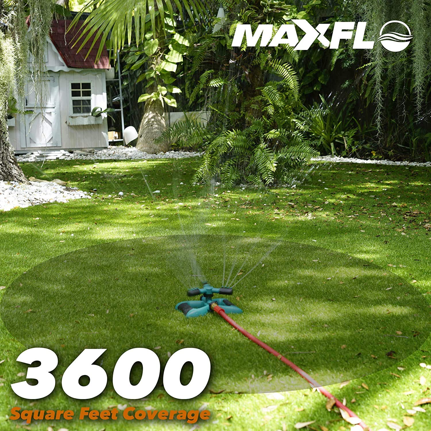 Sprinklers for Yard 2 Pack | Heavy Duty Water Sprinklers for Lawn | Garden Sprinkler for Yard 360 Degree Rotary Sprinkler Watering System | Large Coverage Area | Quick Leakproof Connection