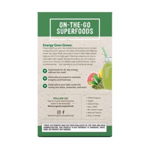 BareOrganics On-The-Go Energy Superfood Water Enhancer — Organic Energy Drink Mix, Set of 12 Packets