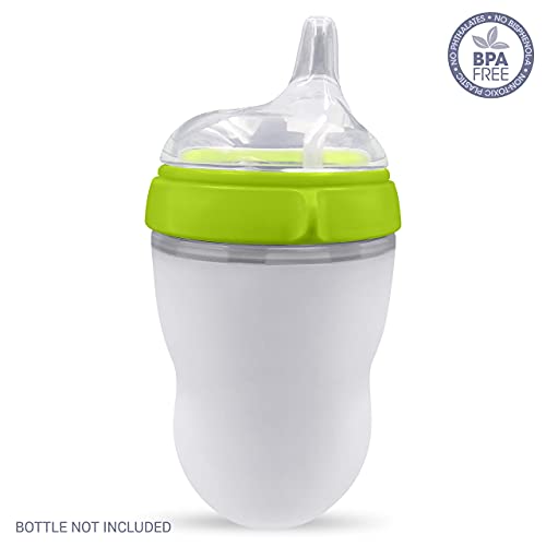 Anpei Straw and Sippy Cup Transitional Nipples Set of 2 with Nipple Storage Case Compatible with Comotomo Baby Bottles, 5 oz and 8 oz