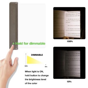 HONGUT Rechargeable Full Page Magnifier, Ultra Bright 12 LEDs Handheld Magnifying Glass with Cool/Warm White Light, Adjustable Brightness Illunimated Magnifier for Eye-Care, Reading Small Prints