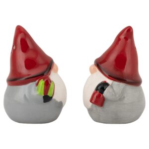 10 Strawberry Street Nordic Gnome Set Cookie Jar, 4 Piece, Gray/Red