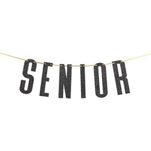 innoru black glitter senior banner for congrats grad banner - high school college graduation party bunting decoration