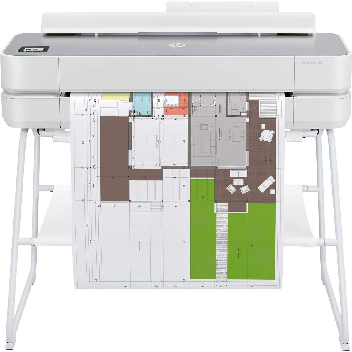 HP DesignJet Studio Steel Large Format Wireless Plotter Printer - 24", with High-Tech Steel Design (5HB12C)