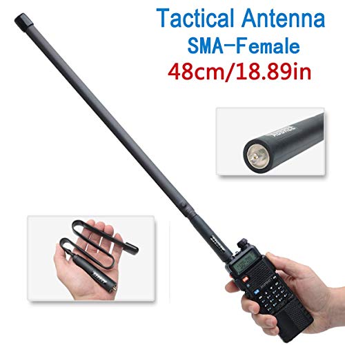 ABBREE SMA-Female Dual Band VHF/UHF 144/430MHz High Gain Antenna Baofeng UV-5R Antenna Long Range for UV-5R BF-F8HP Quansheng UV-K5 Two Way Radio (18.8inch-2Pack)