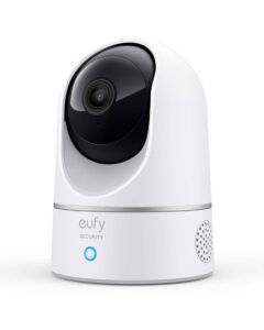 eufy security 2k indoor cam pan & tilt, plug-in security indoor camera with wi-fi, ip camera, human & pet ai, voice assistant compatibility, motion tracking, homebase not required (renewed)