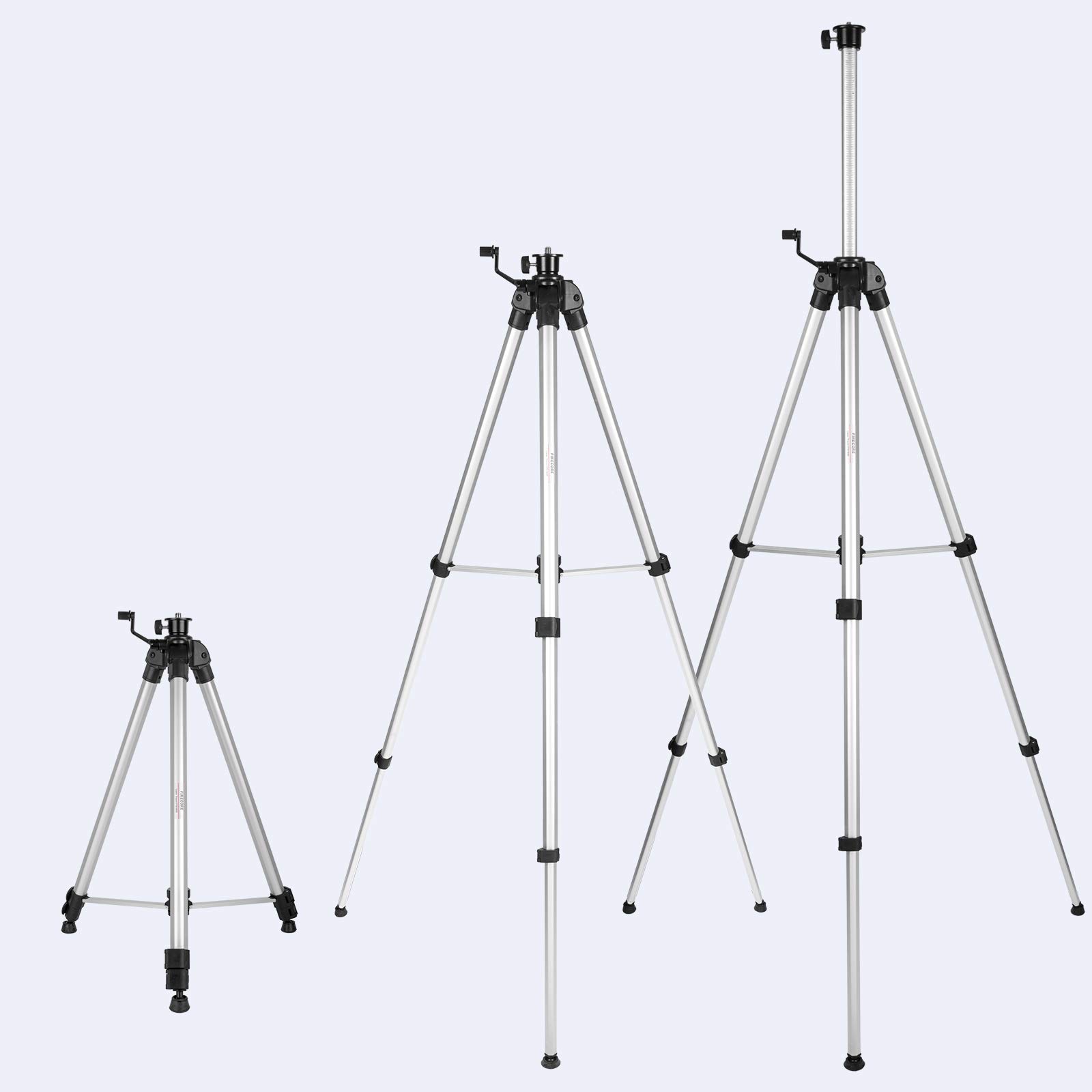 Firecore 6180D Professional Aluminum Alloy Laser Tripod with Adjustable Legs, 1/4"-20 Male Thread and Extra 5/8"-11 Tripod Adapter