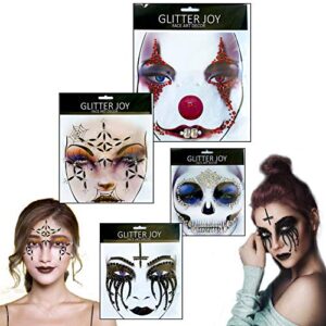 day of the dead face gems jewels tattoos halloween face temporary skull tattoos rhinestone crystal stones body gems makeup stickers for halloween festival rave party outfit