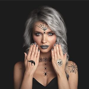 FashionTats Spider Witch Temporary Tattoos | Halloween Costume Tattoo Kit | Skin Safe | MADE IN THE USA| Removable