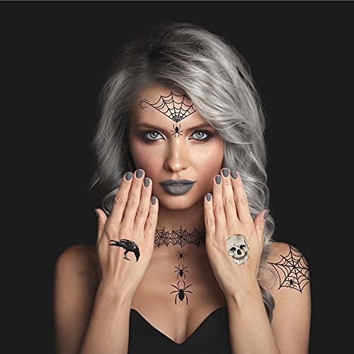 FashionTats Spider Witch Temporary Tattoos | Halloween Costume Tattoo Kit | Skin Safe | MADE IN THE USA| Removable