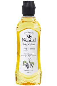 my normal keto allulose 17.1 fl oz - allulose, monk fruit and stevia blend, zero calorie sweetener, 1:1 sugar substitute, gluten free, no erythritol & glycemic impact, 0g net carbs - keto, paleo, vegan friendly