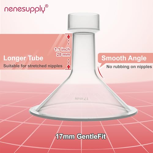 Nenesupply 17mm Flange Compatible with Medela Breast Pump Parts Replacement 17mm Flange for Medela Accessories Compatible with Pump in Style Parts Symphony Swing Harmony Work with Personalfit Flex