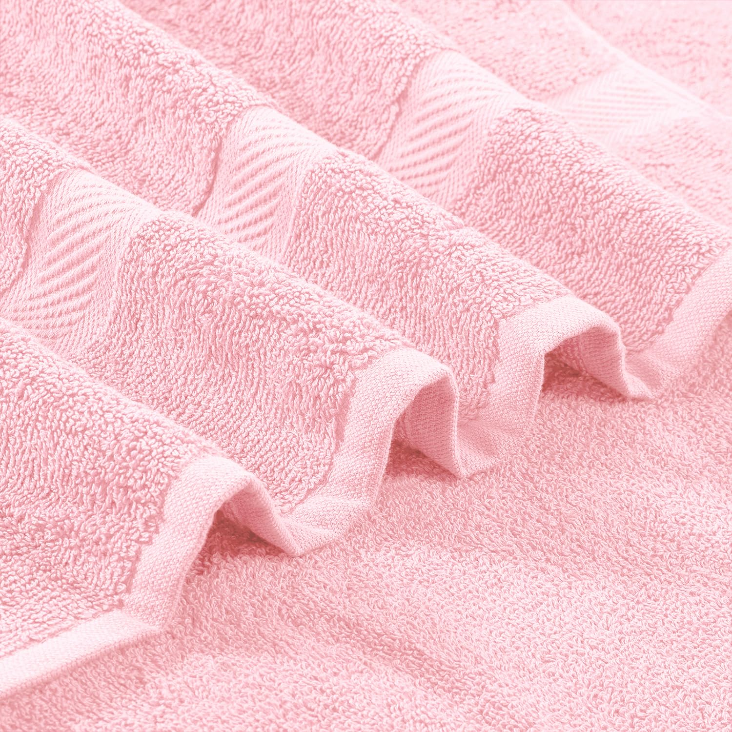 Oakias 6 Pack Small Cotton Towels Pink – 22 x 44 Inches 500 GSM – Hotel, Pool & Gym Towels – Highly Absorbent