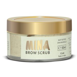 mina brow scrub | for long-lasting henna or tint | natural extracts gently exfoliate the skin | prepare the area for henna or tint 50ml