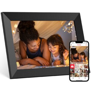 skyrhyme 10.1 inch wifi digital picture frame, digital photo frame with ips touch screen, 16gb storage, easy to share photos or videos via app, auto-rotate