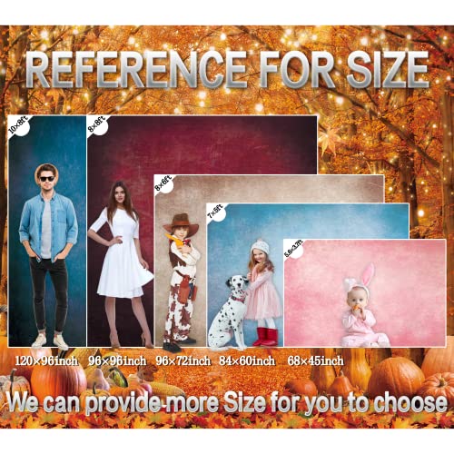 8x6ft Durable/Soft Fabric Fall Photography Backdrop Autumn Maple Forest Leaves Pumpkin Friendsgiving Background Thanksgiving Party Supplies Farm Harvest Event Banner Becor Photo Booth Props