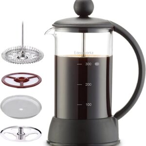 Easyworkz Eclipse French Press 12 oz Coffee Tea Maker with Borosilicate Glass