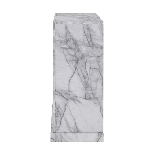 SEI Furniture Dendale Faux Marble Electric Fireplace, New White-Gray Veining