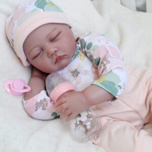 kaydora sleeping reborn baby dolls, 22 inch lifelike newborn baby girl doll, realistic baby reborn toddler, handmade weighted soft body reborn dolls that look real, amazing gift set for kids age 3+