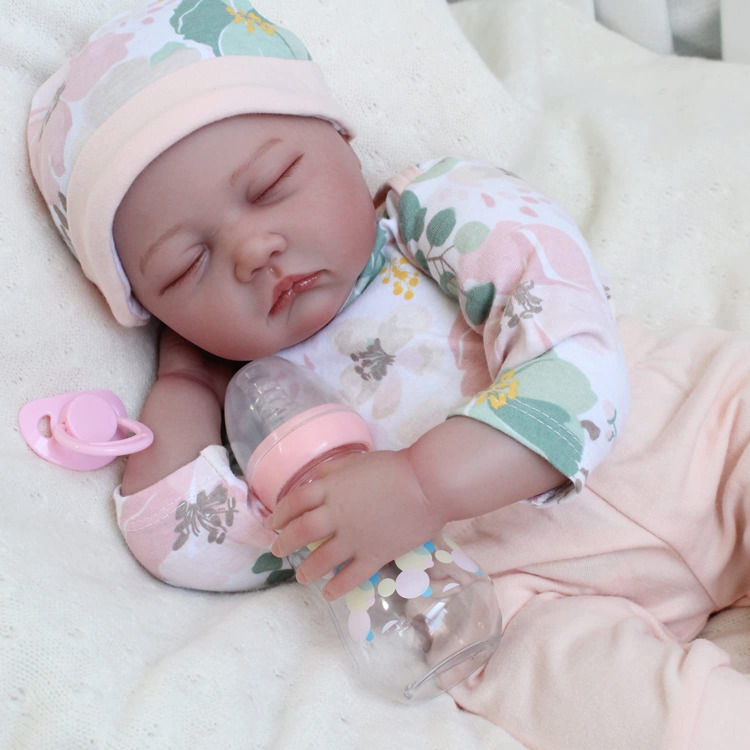 Kaydora Sleeping Reborn Baby Dolls, 22 Inch Lifelike Newborn Baby Girl Doll, Realistic Baby Reborn Toddler, Handmade Weighted Soft Body Reborn Dolls That Look Real, Amazing Gift Set for Kids Age 3+