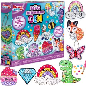 joyin kids diamond art, diamond painting kit with 18 magical stickers 3 suncatchers 2 keychains, diamond art for kids, diy paint arts supplies, craft gift for girls