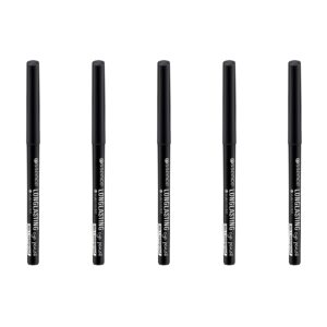 essence | 5-Pack Black Kajal Eyeliner Pencil | Water-Resistant & Applies Smoothly & Evenly | Sharpenable | Paraben Free | Cruelty Free