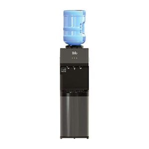 Brio Limited Edition Top Loading Water Cooler Dispenser - Black Stainless Steel - Hot & Cold Water, Child Safety Lock, Holds 3 or 5 Gallon Bottles - UL/Energy Star Approved