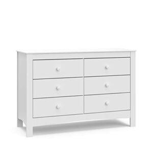 graco noah 6 drawer double dresser (white) - greenguard gold certified, 6 drawer double dresser for kids bedroom or nursery, bedroom furniture dresser, universal design for nursery and kids bedroom