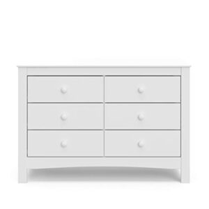 Graco Noah 6 Drawer Double Dresser (White) - GREENGUARD Gold Certified, 6 Drawer Double Dresser for Kids Bedroom or Nursery, Bedroom Furniture Dresser, Universal Design for Nursery and Kids Bedroom