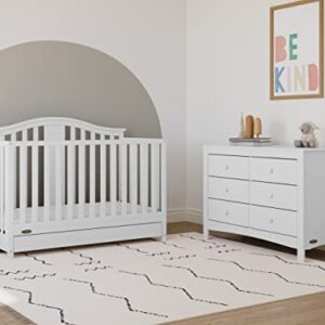 Graco Noah 6 Drawer Double Dresser (White) - GREENGUARD Gold Certified, 6 Drawer Double Dresser for Kids Bedroom or Nursery, Bedroom Furniture Dresser, Universal Design for Nursery and Kids Bedroom