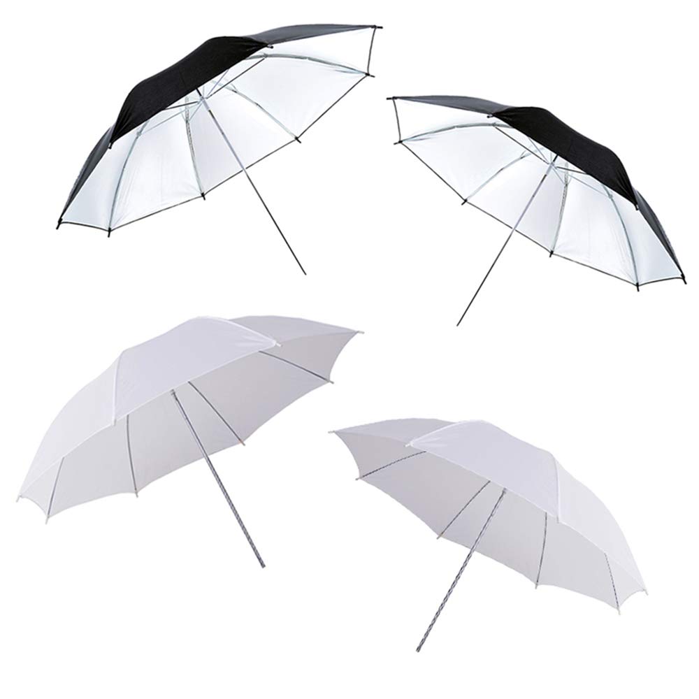 Photography Umbrella Lighting 4 Pack Kit, 33"/84cm Soft White Translucent and Reflective Umbrella for Photo and Video Studio Shooting