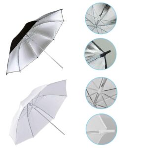 Photography Umbrella Lighting 4 Pack Kit, 33"/84cm Soft White Translucent and Reflective Umbrella for Photo and Video Studio Shooting