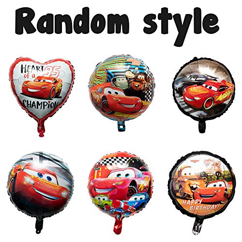 PANTIDE 8 Packs Race Car Balloons for 3rd Birthday Kit - Racing Double-Sided Foil Balloons, Giant Red Number 3 Balloons, Let’s Go Racing Birthday Party Decorations Supplies for Kids Boys Race Fans