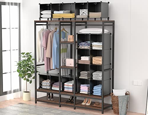 Closet Organizer, 12-cube Closet Organizers and Storage, Portable Closet Storage Shelves, Clothing Storage for Kids, Closet, Bedroom, Bathroom, Office (11.8x11.8x11.8 inch), Black