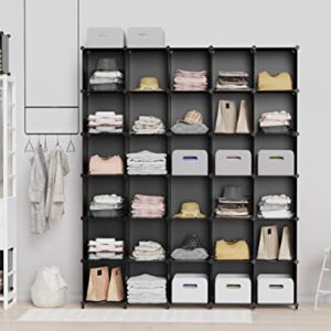 Closet Organizer, 12-cube Closet Organizers and Storage, Portable Closet Storage Shelves, Clothing Storage for Kids, Closet, Bedroom, Bathroom, Office (11.8x11.8x11.8 inch), Black